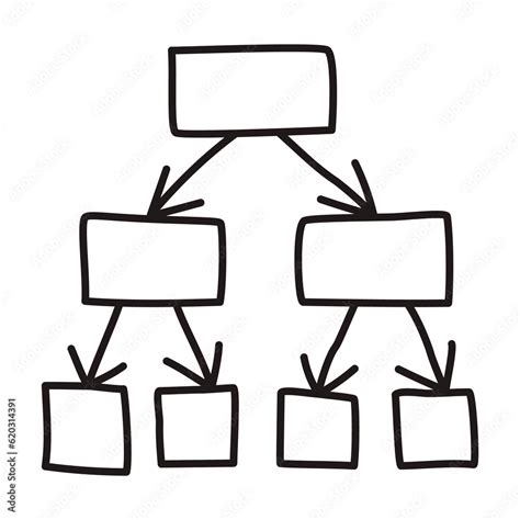 Doodle Flowchart Icon Or Logo Hand Drawn With Thin Black Line Png
