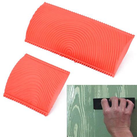 Buy Mayitr 2pcs Large And Small Wood Graining Pattern Rubber Wall Decor