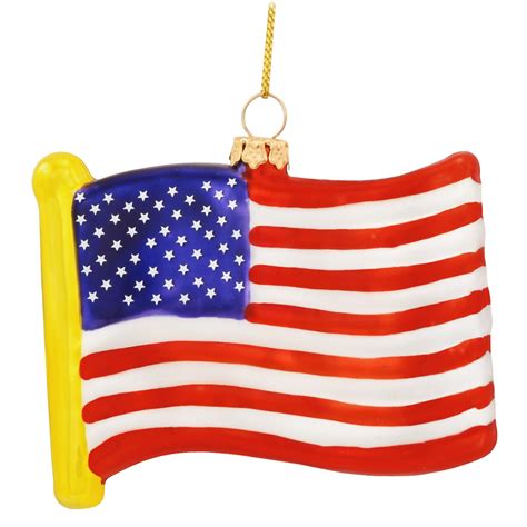Usa Flag Glass Ornament