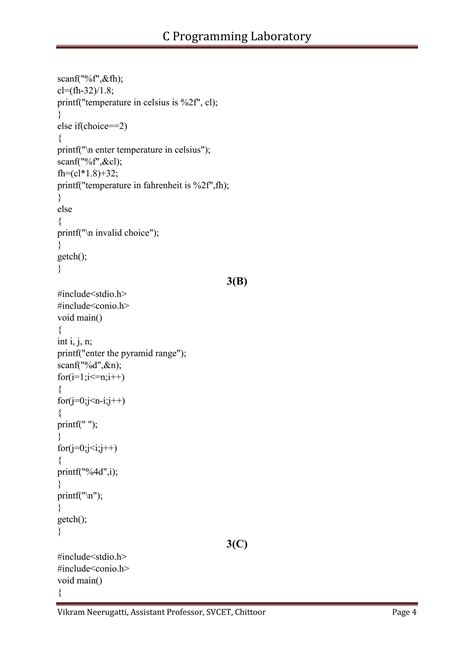 C Programming Lab Pdf