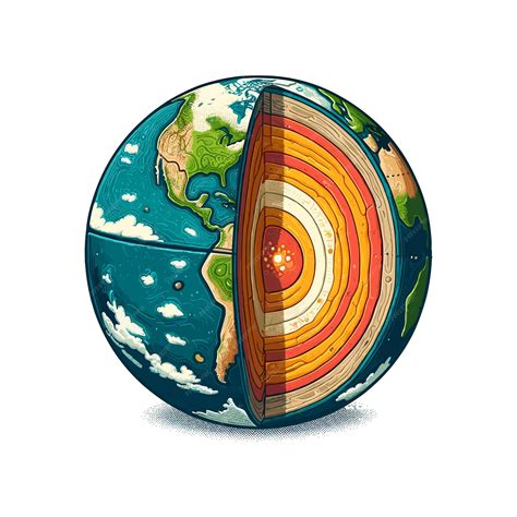 Earth With A Cutaway Section Revealing Its Internal Structure