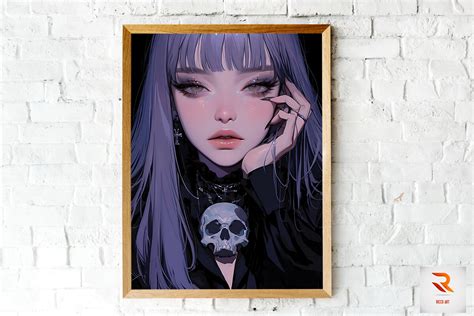 Beautiful Anime Girl Wall Art Graphic By Ricco Art · Creative Fabrica