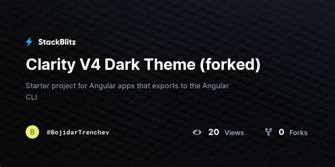 Clarity V4 Dark Theme Forked Stackblitz