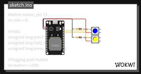 Button Esp32 Wokwi Esp32 Stm32 Arduino Simulator