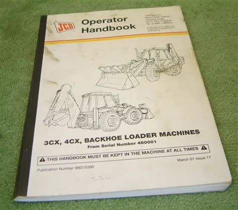 Genuine Jcb Excavator Loader Operator Handbook Diggers 3cx 4cx Pub