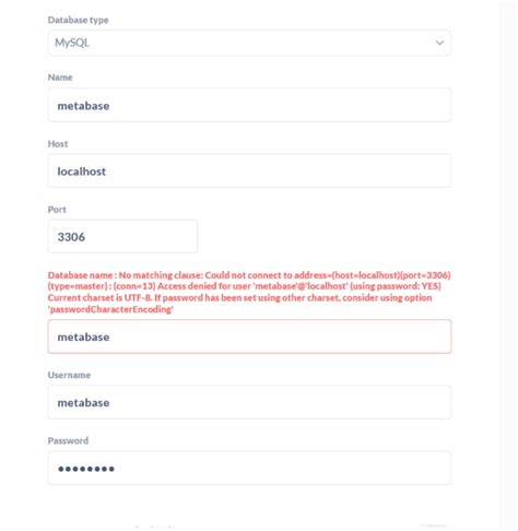 how to solve error message database name no matching clause upon