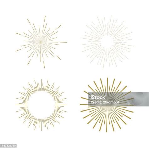 레트로 썬 버스트 모양 빈티지 항성 로고 라벨 배지입니다 햇살 최소한의 로고 프레임입니다 고립 된 벡터 불꽃 디자인 요소입니다 썬 버스트 빛 로고입니다 최소한의 빈티지 골드