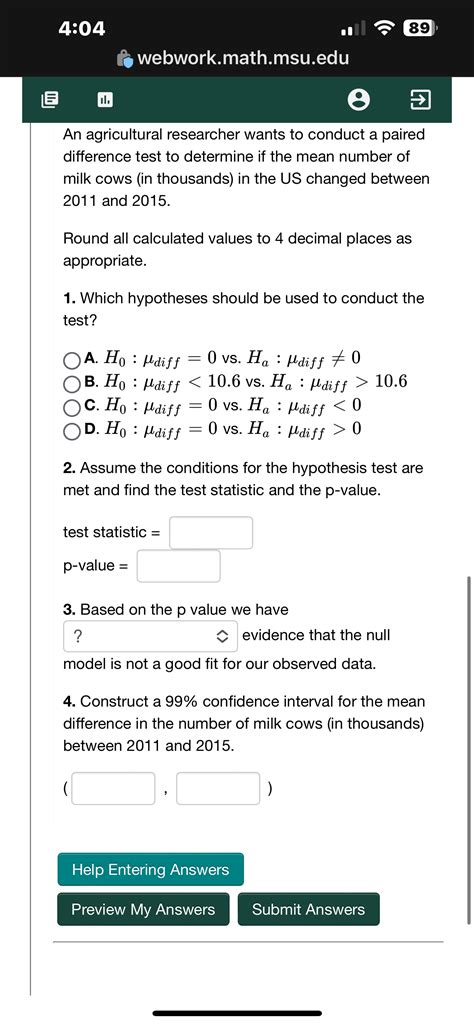 An Agricultural Researcher Wants To Conduct A Paired