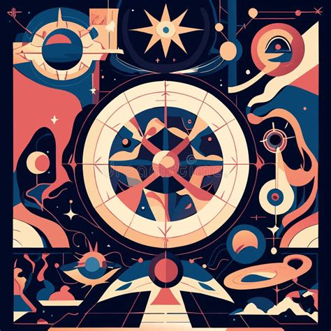 Vector Illustration In The Style Of A Flat Design On The Theme Of Space Exploration Generative