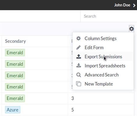 exporting data