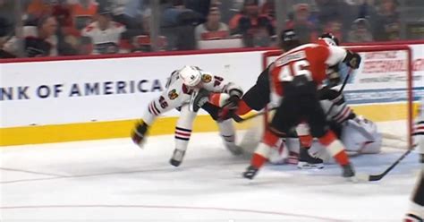 Louis Crevier Kicked In The Face By The Skate Blade Of Nick Seeler