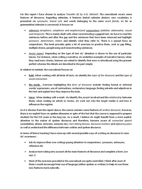 Coursebook Discourse Analysis Download Free Pdf Grammatical Tense Discourse