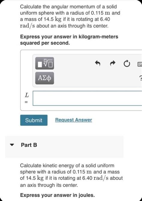Solved Calculate The Angular Momentum Of A Solid Uniform Chegg