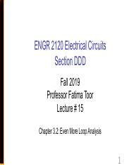 Even More Loop Analysis Pdf ENGR Electrical Circuits Section DDD Fall Professor