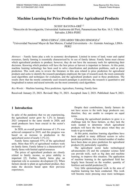 Pdf Machine Learning For Price Prediction For Agricultural Products