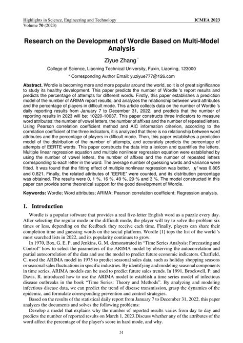 Pdf Research On The Development Of Wordle Based On Multi Model Analysis