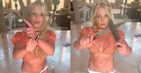 Fans Concerned After Britney Spears Posts Video Dancing Around With Huge Knives Fans Concerned