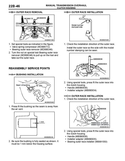 Мануалы Техническое руководство по ремонту механической коробки передач Митсубиси Аутлендер 2