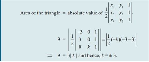determinants area of a triangle definition solved example problems