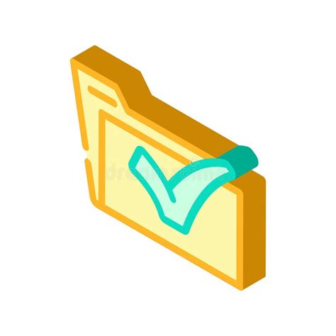 folder green check mark isometric icon vector illustration stock