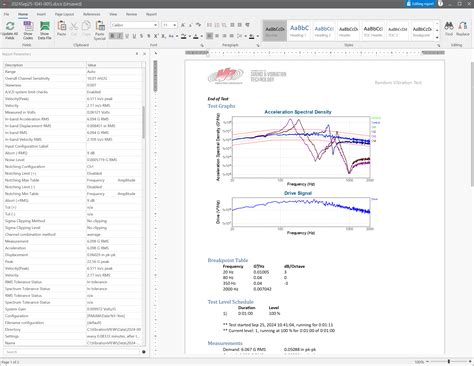 Vibration Test Reports Vibrationview Software Vibration Research