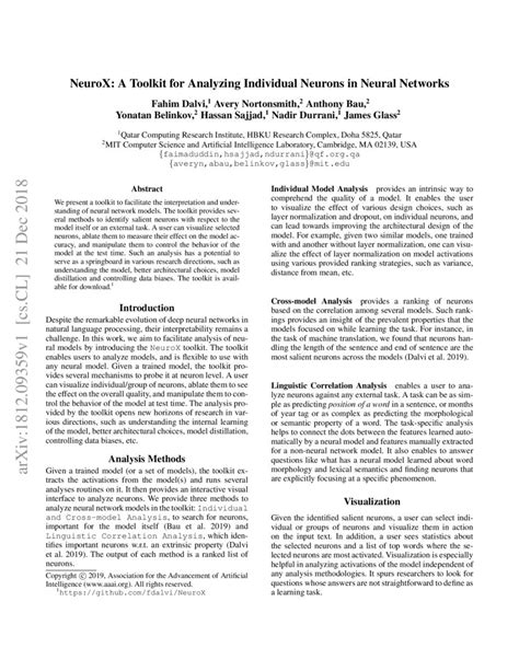Neurox A Toolkit For Analyzing Individual Neurons In Neural Networks