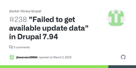 Failed To Get Available Update Data In Drupal 794 · Issue 238 · Docker Librarydrupal · Github