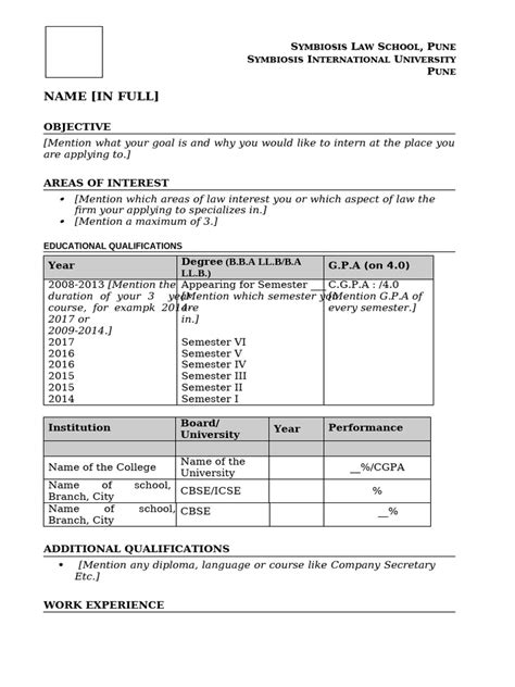 Sls Pune Cv Format Pdf