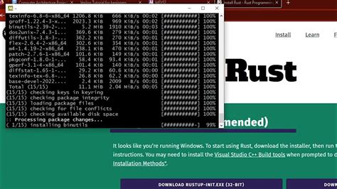 install rust on windows without downloading visual c build tools