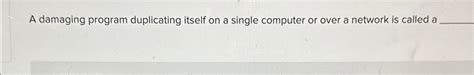 Solved A Damaging Program Duplicating Itself On A Single
