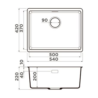 МОЙКА KATA 54-U-BL 4993410 черная