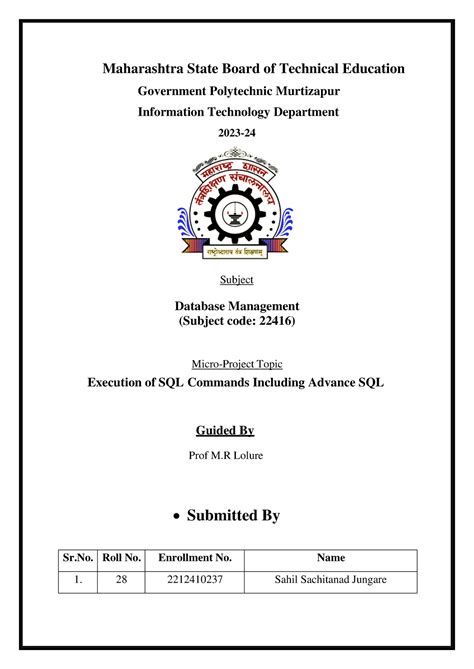 Sahil DMA Microproject Maharashtra State Board Of Technical Education Government Polytechnic