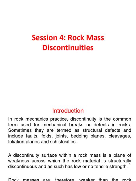 Discontinuities In Rock And Rock Mass Characherization Pdf Structural Geology Earth Sciences