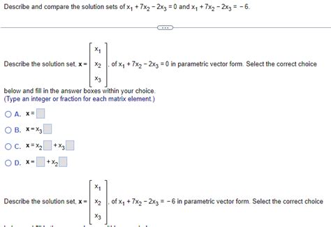 Solved Describe And Compare The Solution Sets Of