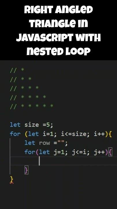 Right Angled Triangle In Javascript With Nested Loop Javascript
