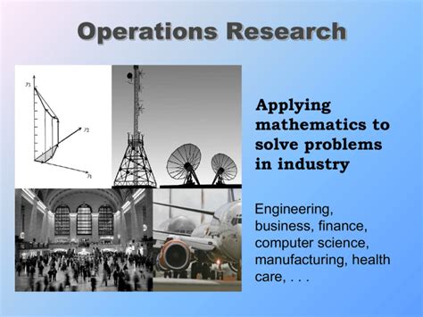 Operations Research Applying Mathematics To