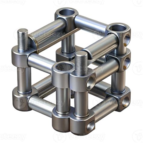 3d Render Metallic Cube Joint Structure Illustration 54196501 Png