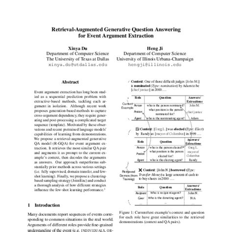 retrieval augmented generative question answering for event argument