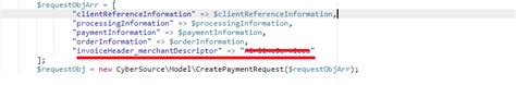 how to show customize or dynamic descriptor mercha cybersource