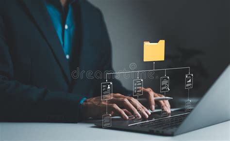 Dms Document Management System Concept Businessman Using Computer To
