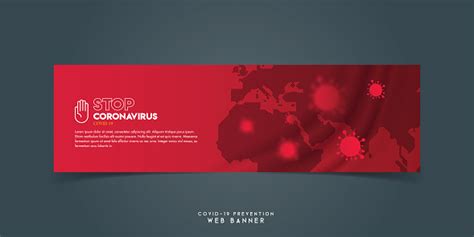 코로나바이러스 코비드19 웹 배너 템플릿 우한 코로나바이러스 발병 인플루엔자 위험한 독감균성 케이스로서 전염병 개념 배너 플랫 스타일 일러스트 스톡 일러스트레이션 0명에