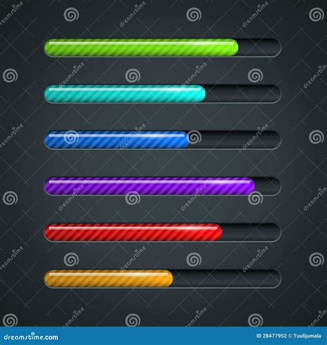 Color Striped Progress Bar Stock Vector Illustration Of Downloading 28477952