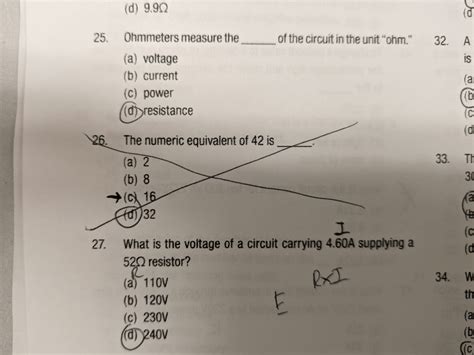 Help On An Electrical Fundamentals Practice Test Relectricians