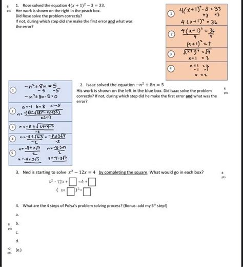 solved 6 1 rose solved the equation 4 x 1 2−3 33 its her