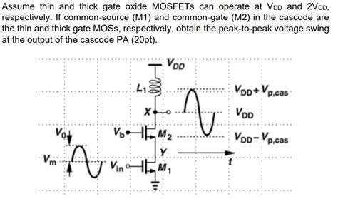 Solved Assume Thin And Thick Gate Oxide Mosfets Can Operate