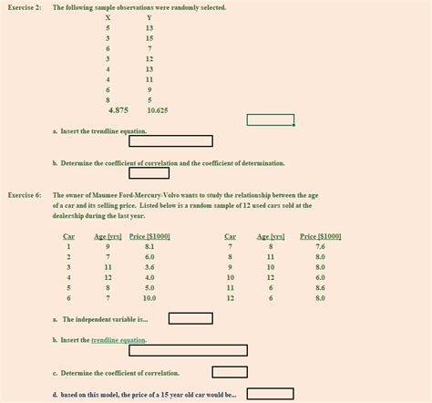 Solved A Insert The Trendline Equation B Determine The Chegg Com