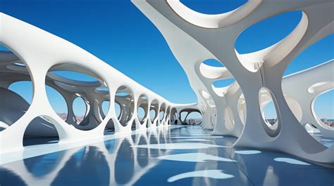 Premium Photo There Is A Large White Structure With Curved Columns On