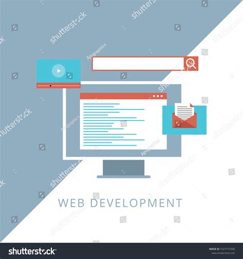 Web Development Coding Laptop Virtual Interactive Vector De Stock Libre De Regalías