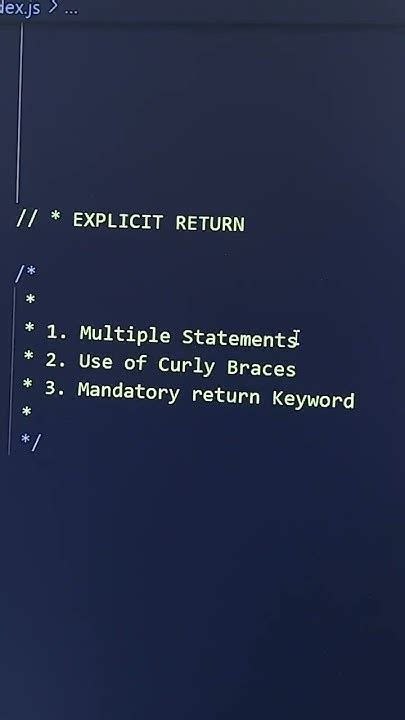 Implicit Vs Explicit Return 🔥 Shorts Javascript Coding Programming