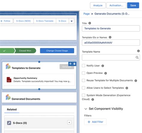 configure the s docs lwc for document generation s docs knowledge base
